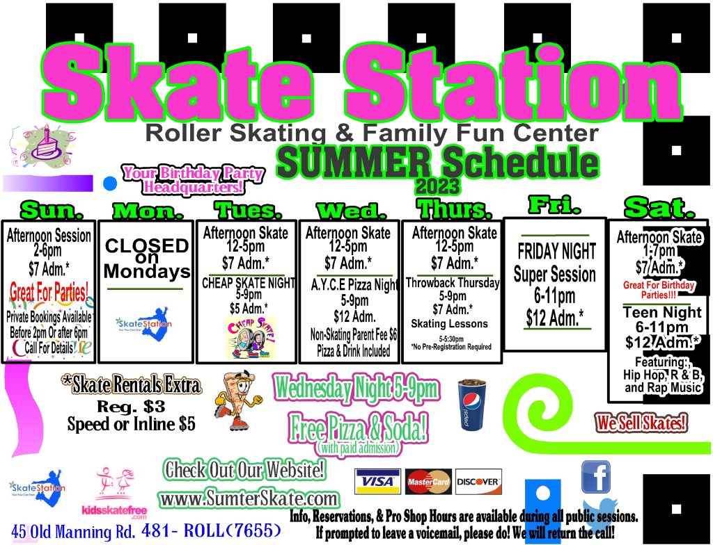 Roller Skating Rink Sumter, South Carolina – Skating Schedule