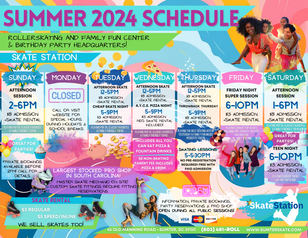 Roller Skating Rink Sumter, South Carolina – Skating Schedule