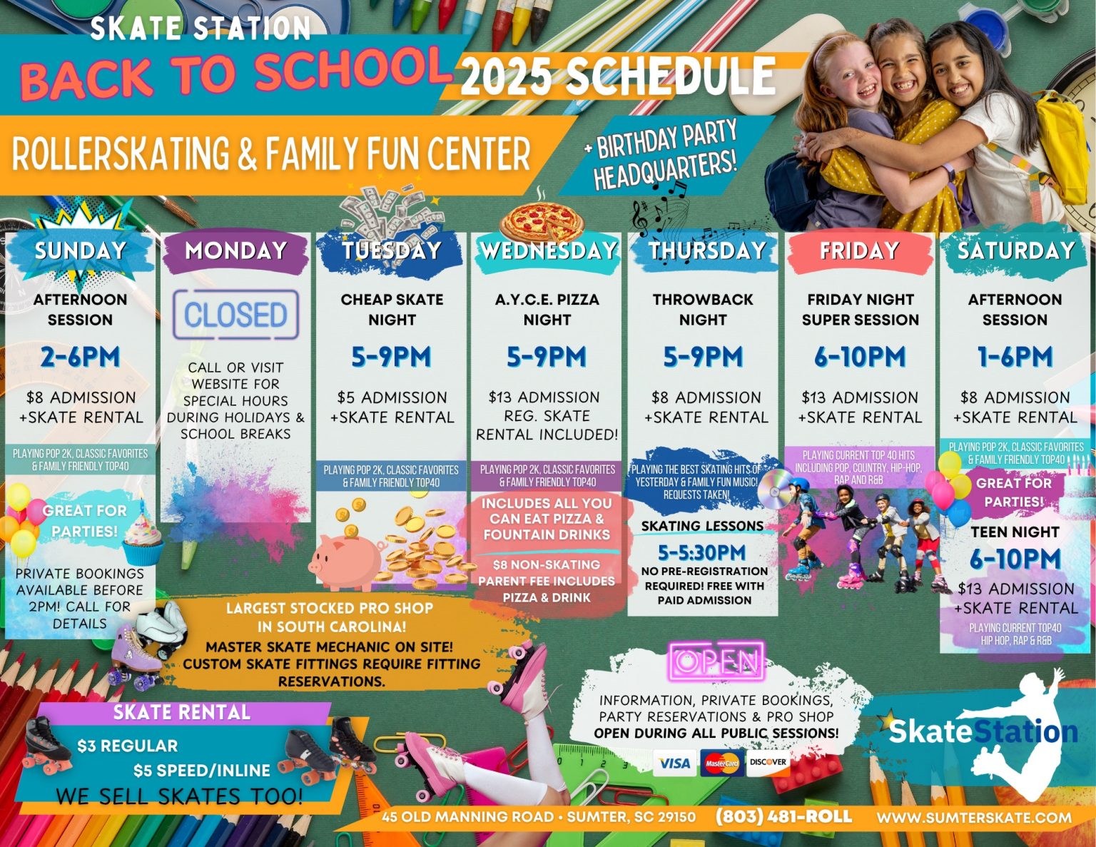 Roller Skating Rink Sumter, South Carolina – Skating Schedule